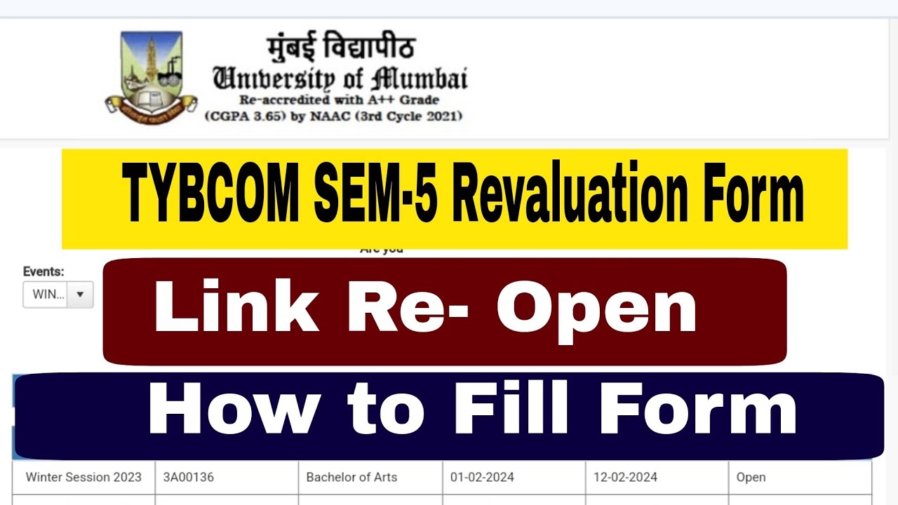 TYBCOM SEM-5 Revaluation Link Re Open || How to Fill Revaluation From || Atul Sir - YouTube