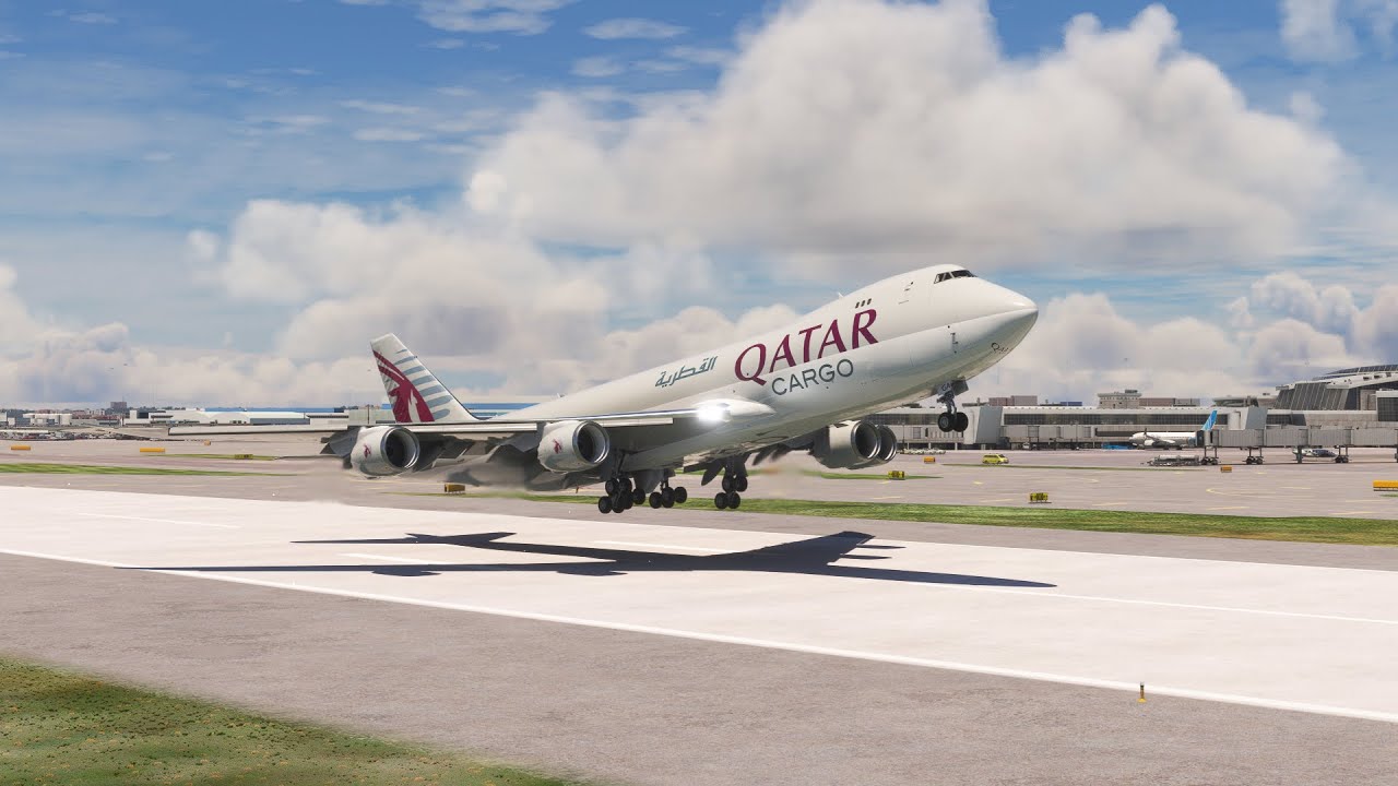 Amazing Landing!!! Qatar Airways Boeing 747 At Kennady Airport MFS2024 ...