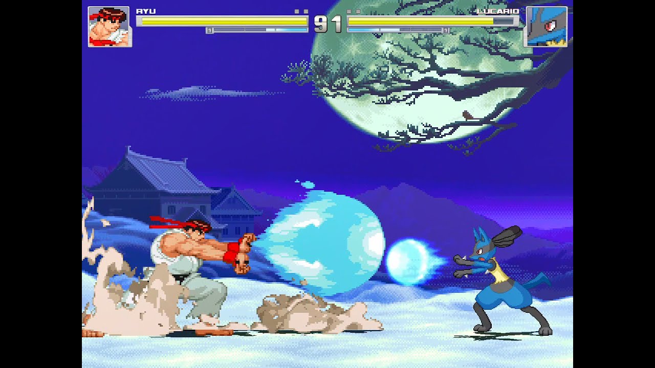 Ryu(SF) vs Lucario...Hadou-ken! - YouTube