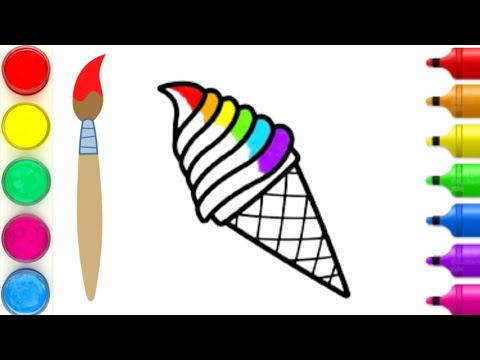 Draw a Beautiful Softy Ice-cream, Drawing for kids,| Easy Drawing ...