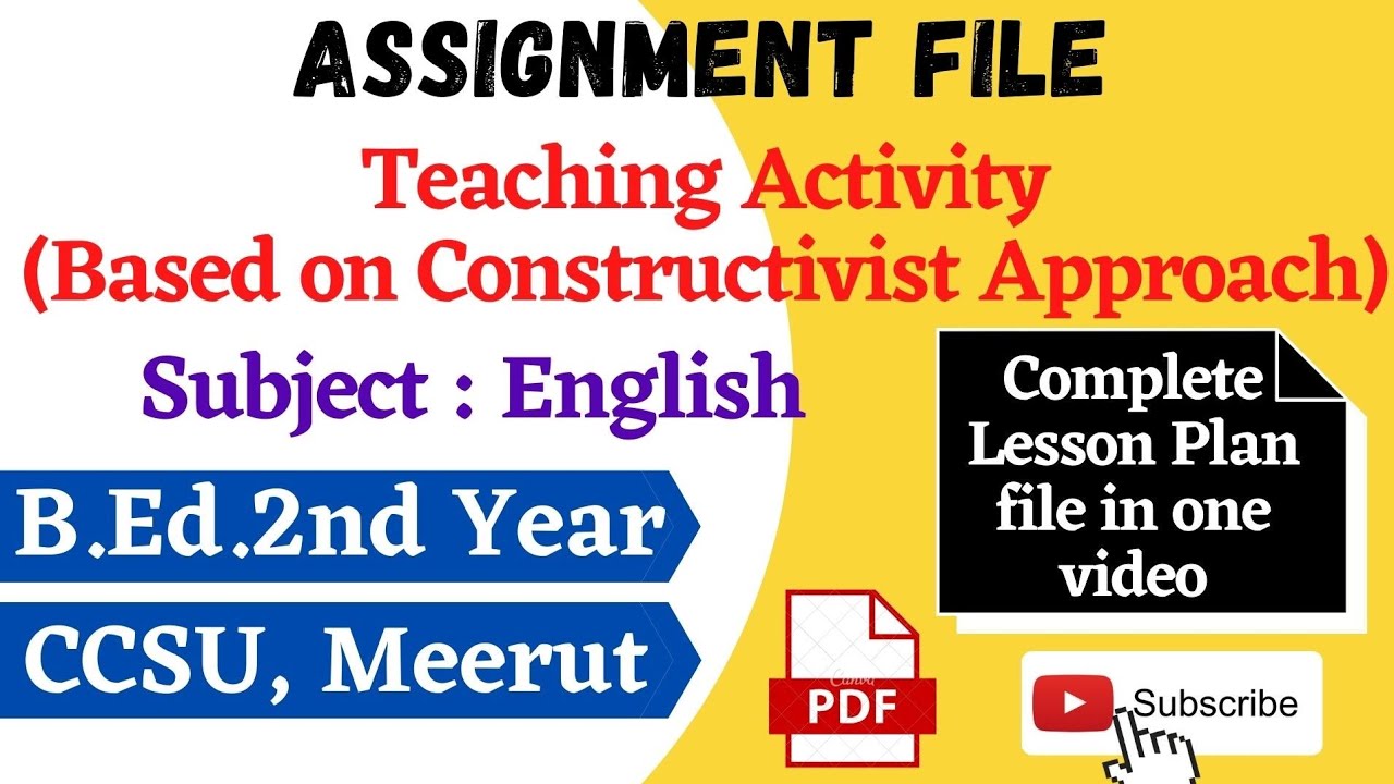 English Lesson Plan Based on Constructivist Approach | B.Ed. 2nd Year ...