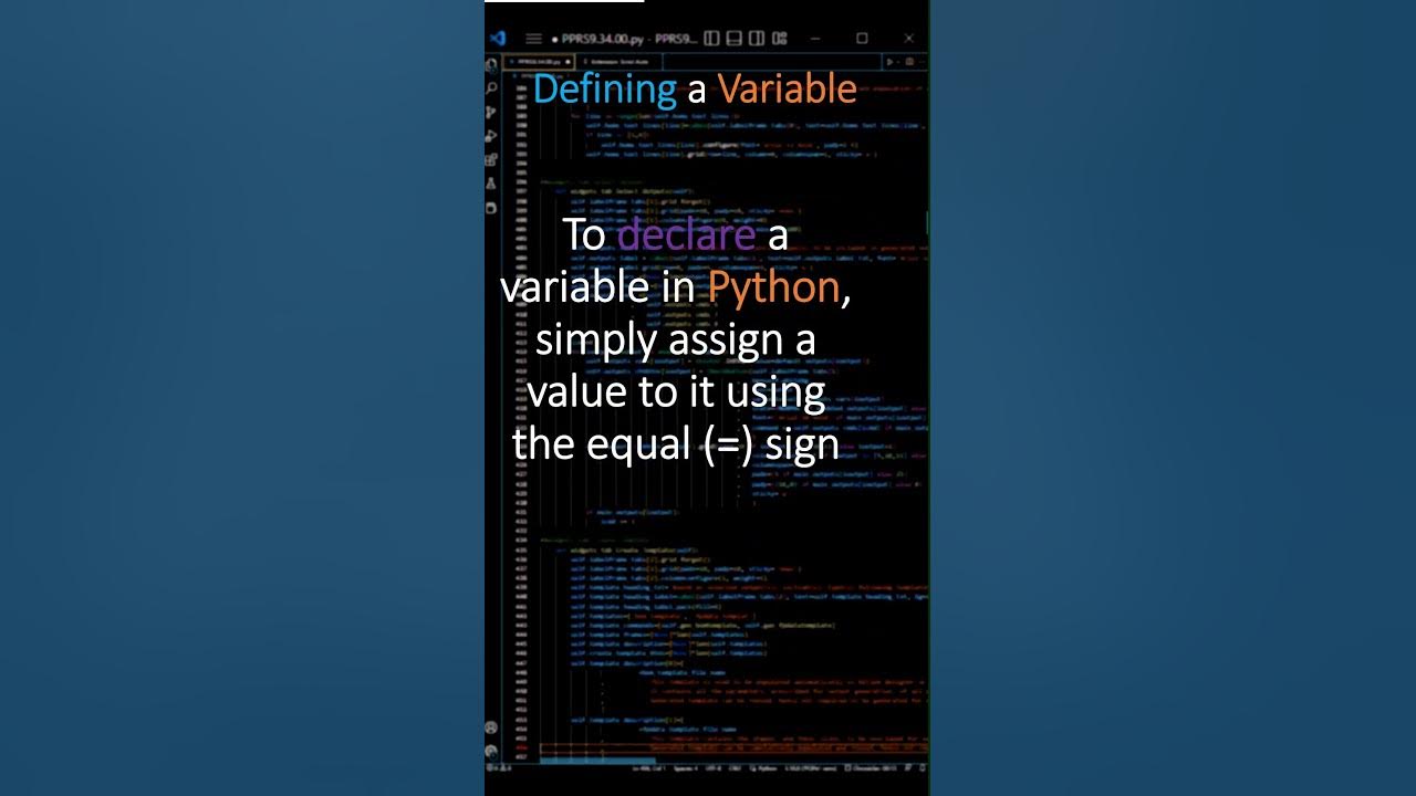 Defining A Vriables In Python Python Pythink Pythink1 Youtube
