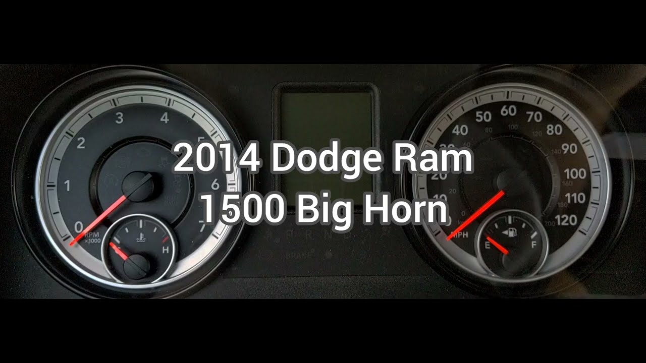 Dodge - Ram - 2014 - 1500 Big Hom: Gauge Cluster Startup Sequence - YouTube