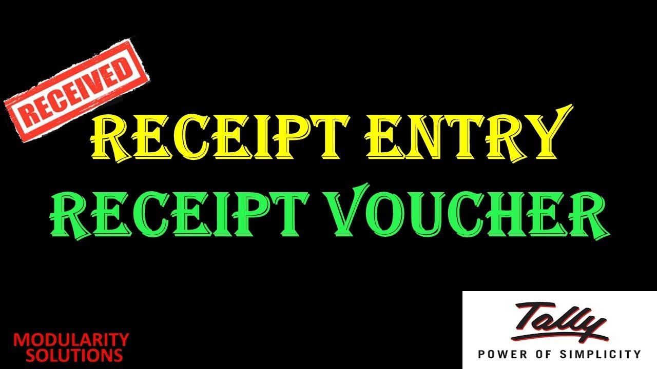 Receipt Entry in Tally ERP9 | Receipt voucher in tally | Cash Receipt ...