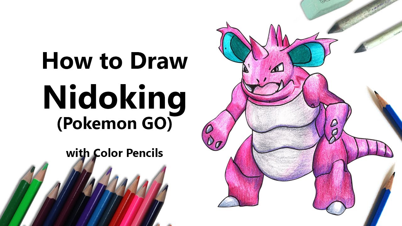How to Draw a Nidoking from Pokemon GO with Color Pencils [Time Lapse ...