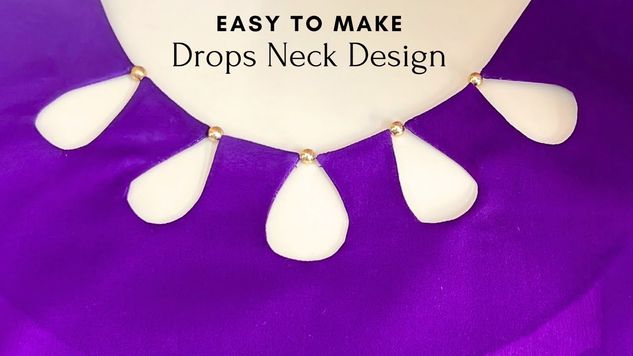 Make Beautiful Drops Neck Design easily | Neck design | 4k - YouTube