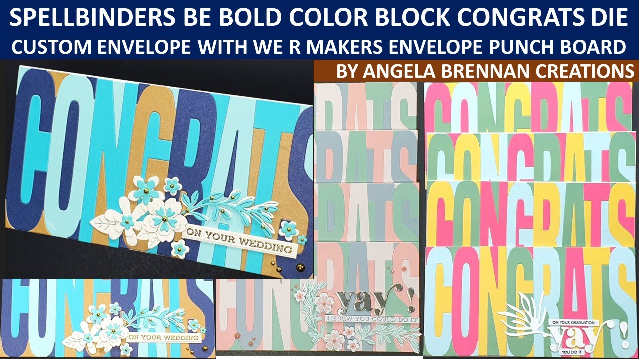 Spellbinders Be Bold Color Block Congrats | Congrats 4-in-1 cards ...