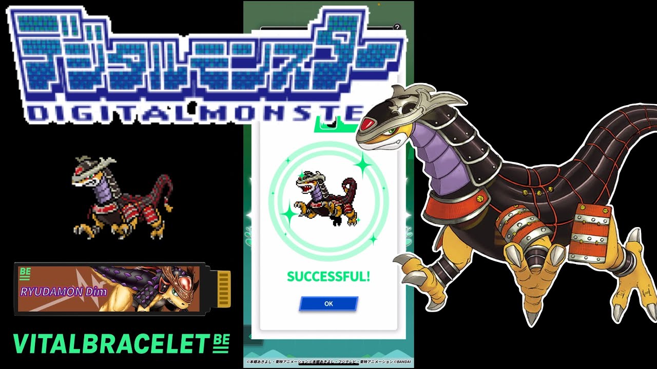 DIGIMON Vital Bracelet BE - GINRYUMON || BEMemory Ryudamon DiM Log #10 ...