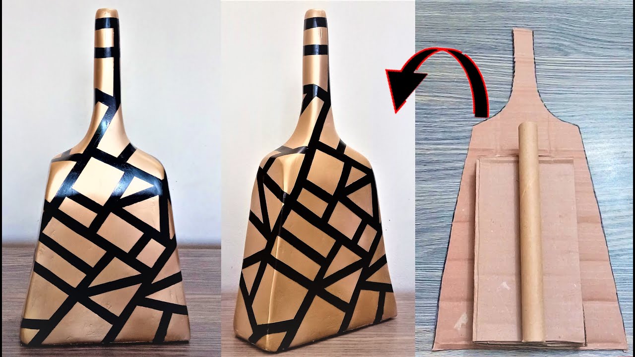 How to make vase from cardboard | Flower Vase Making Ideas | Stylish ...