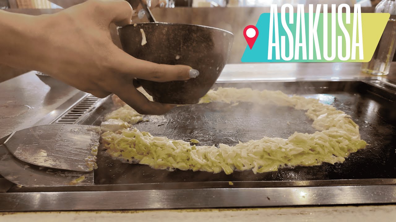 Amazing Japanese MONJA at ASAKUSA TOKYO｜MONJAYAKI - YouTube
