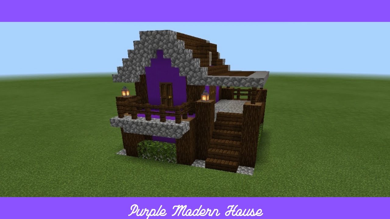 Minecraft 💜 How to build easy modern purple house (tutorial) #13 - YouTube