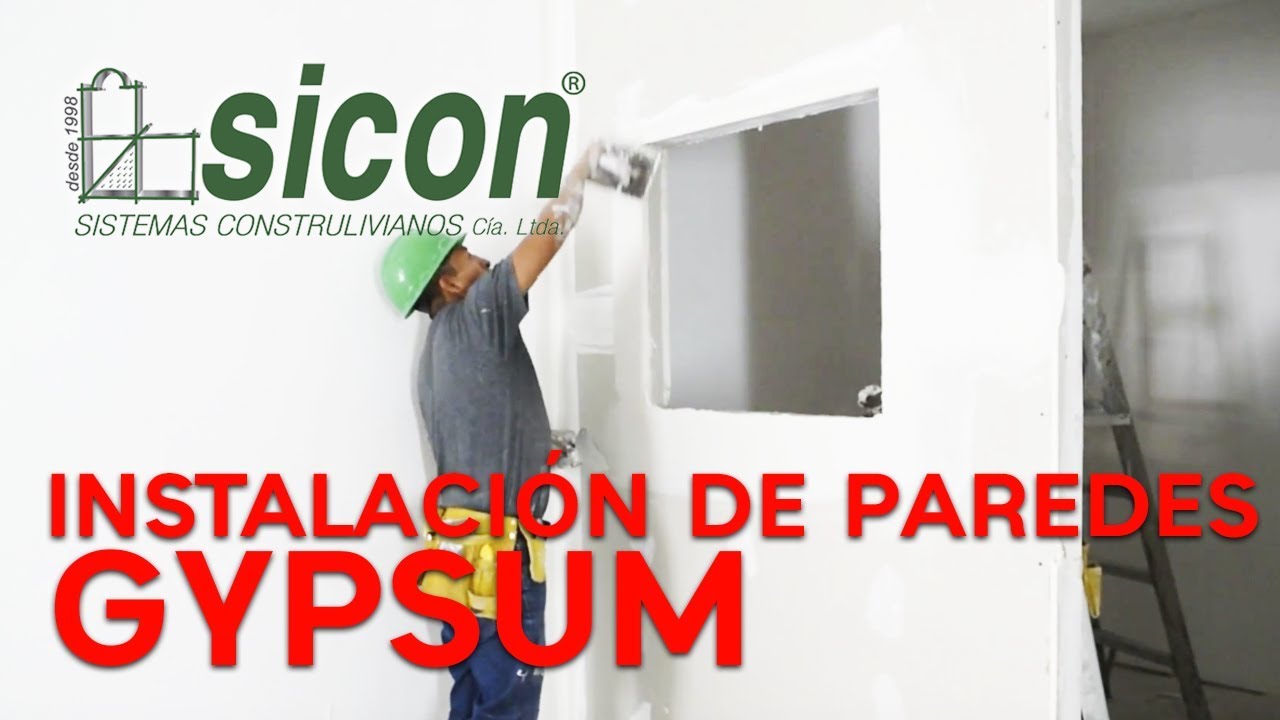 Instalación de paredes interiores de gypsum - YouTube