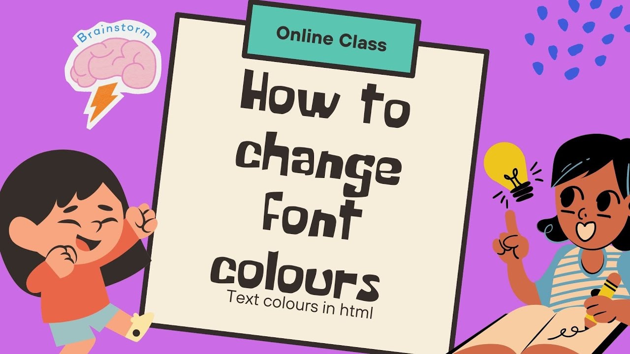 how to change font size and font colours in html - YouTube