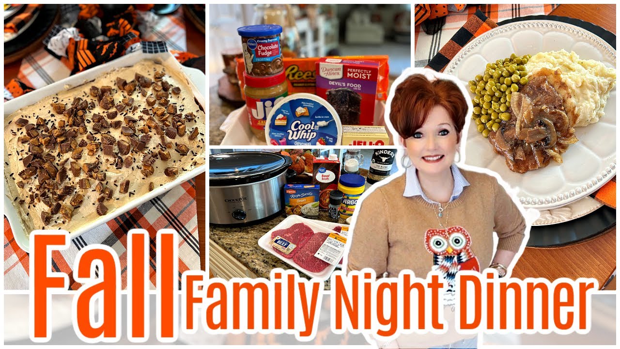 FALL FAMILY NIGHT DINNER Crock-Pot Cube Steak & Peanut Butter Cake ...