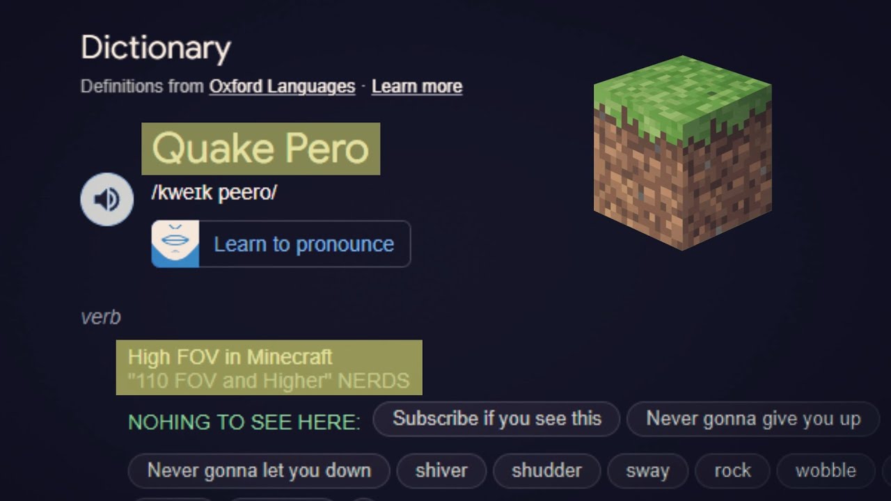 Why is Max FOV in Minecraft named Quake Pro ? - YouTube