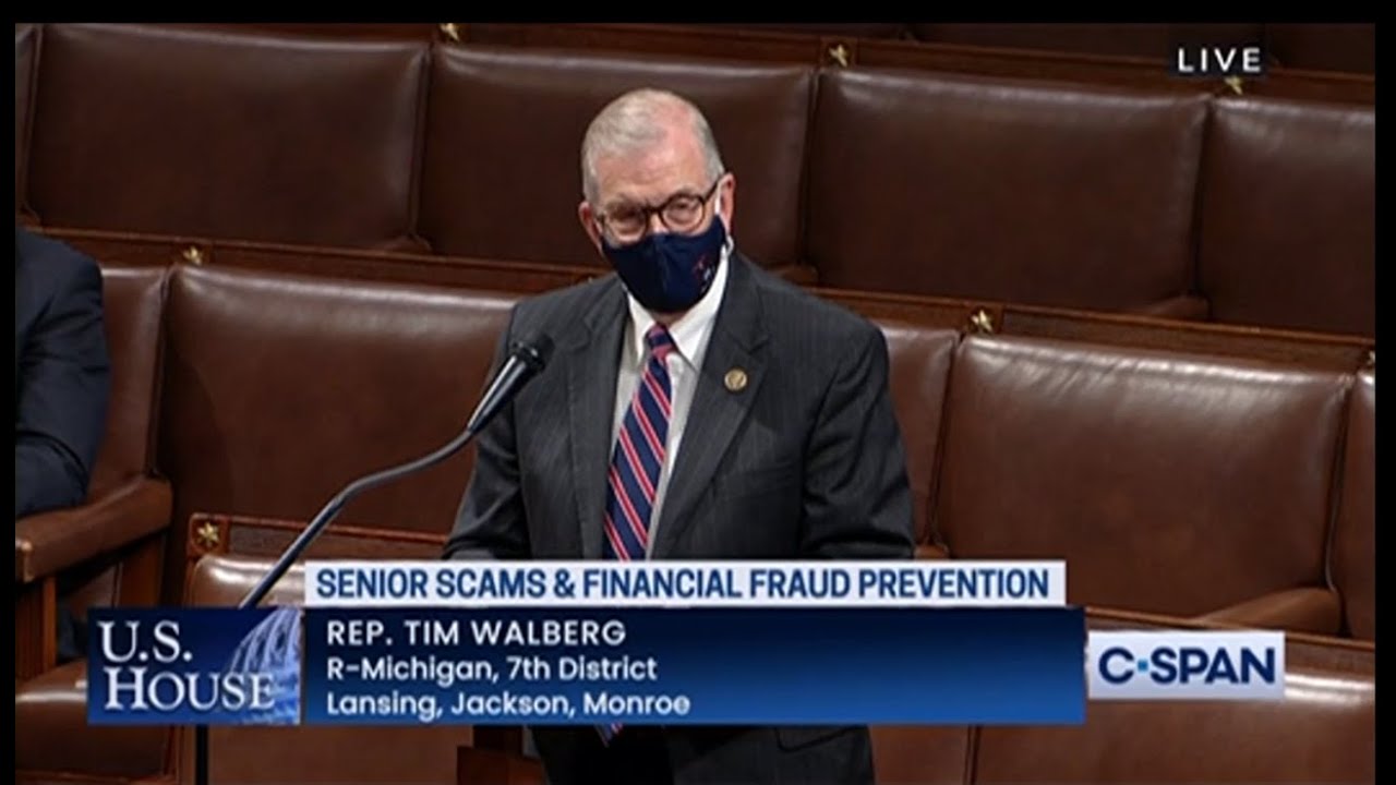 Walberg Champions Bill To Protect Seniors From Scams Youtube