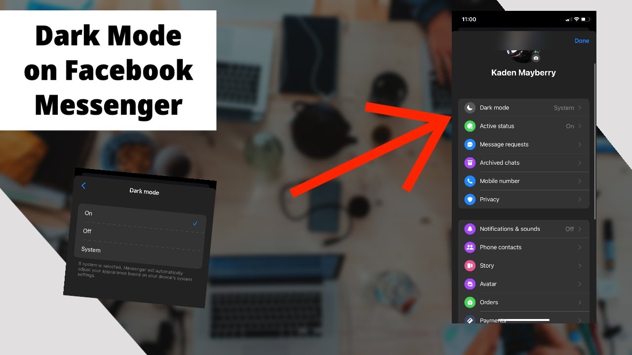 How to Turn on Dark Mode on Facebook Messenger - YouTube