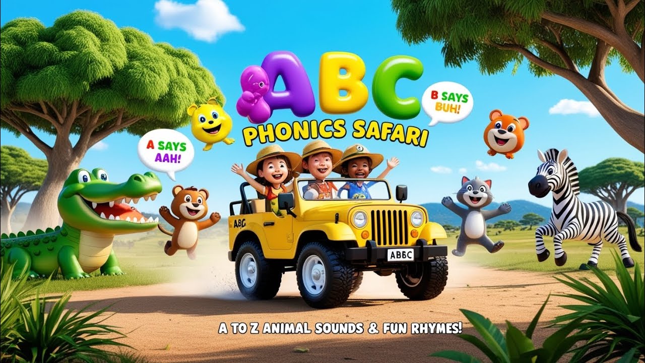 ABC Phonics Safari | A to Z Animal Sounds & Fun Rhymes for Kids - YouTube