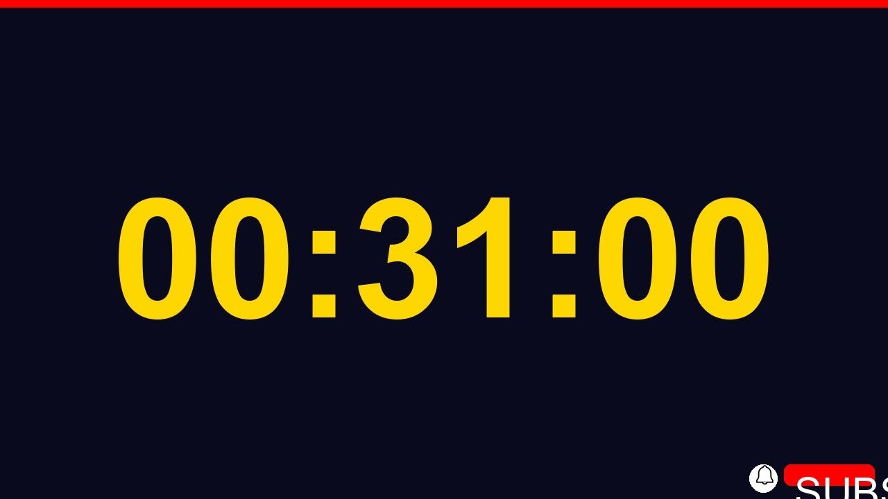 31 Minute Timer - 1860 Second Countdown Timer - YouTube