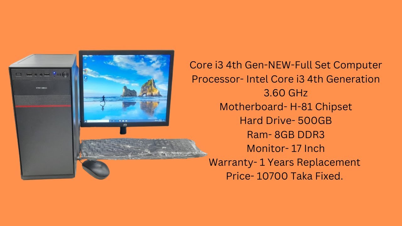 Core i3 4th Gen-NEW-Full Set Computer-17 Inch Monitor-500GB HDD-8GB Ram ...