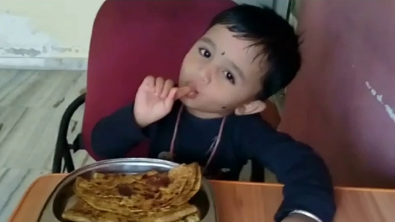 How to guide baby to Eat Paratha - YouTube