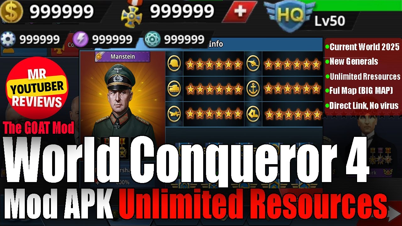 World Conqueror 4 Mod APK | Unlimited Resources | THE GOAT MOD V1.2 ...
