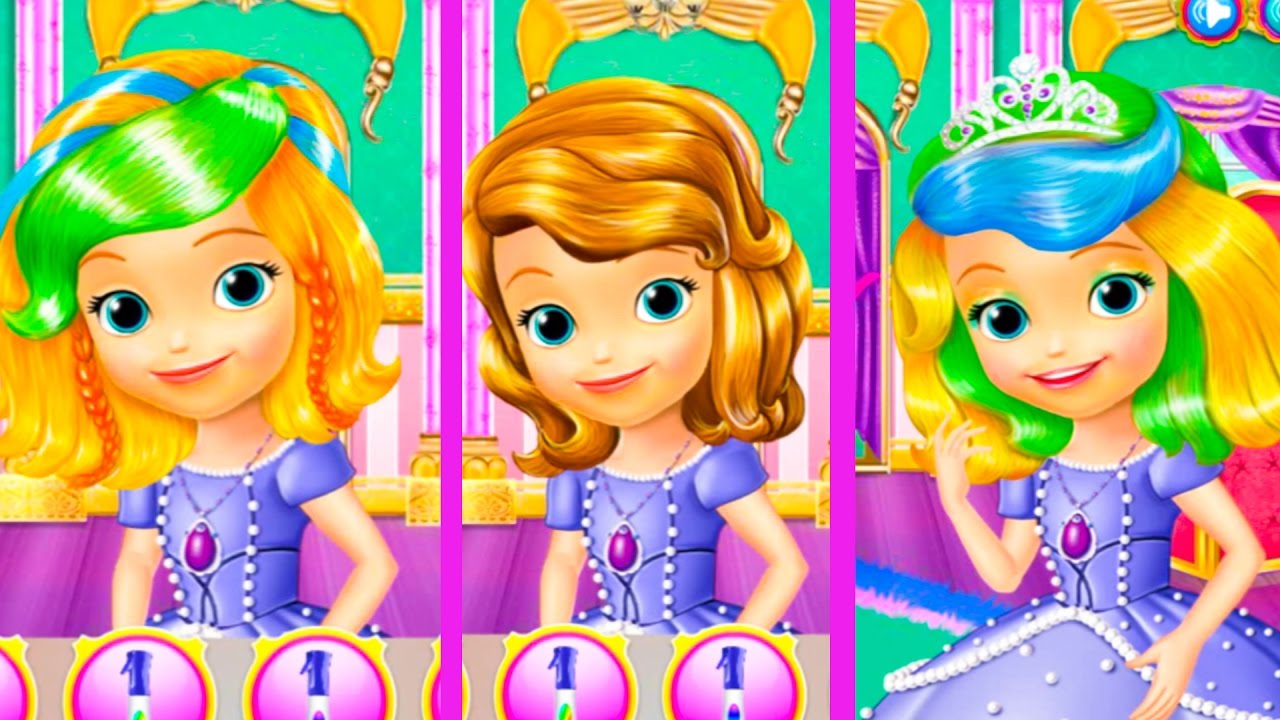 Princess Sofia Hair Saloon - Disney Cartoon Game Movie for Kids - Sofia ...