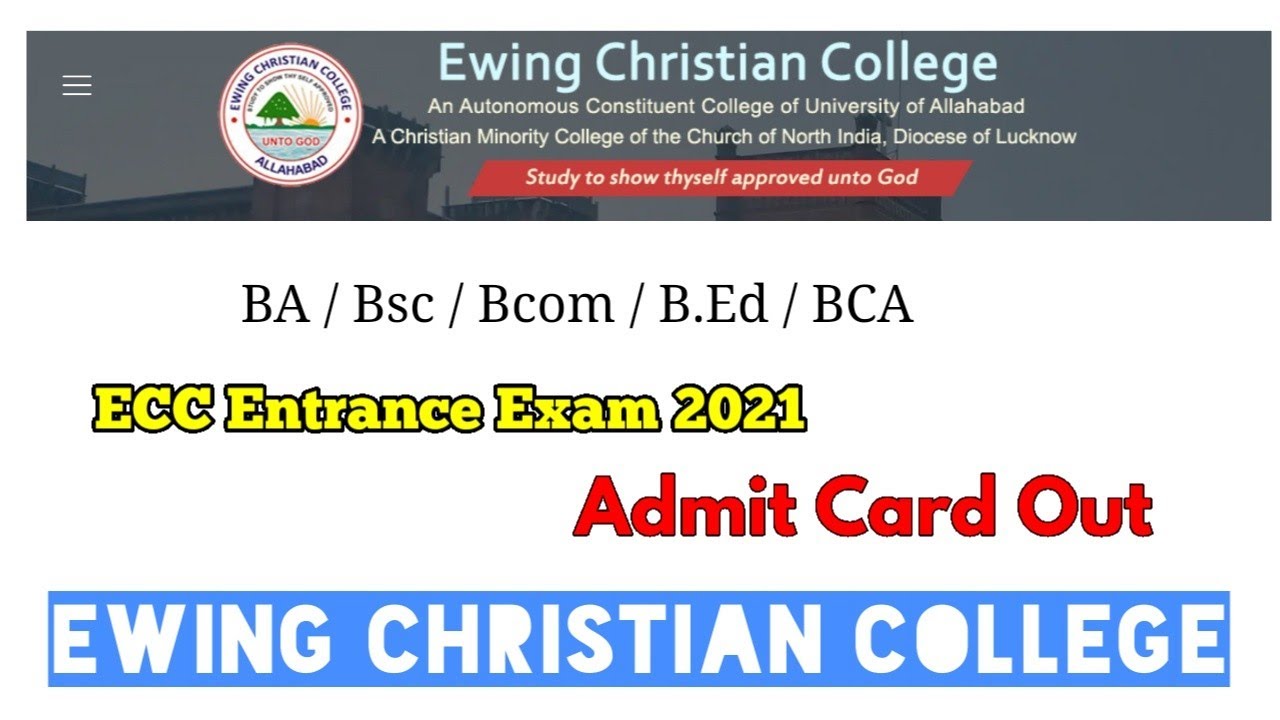Ewing Christian College Admit Card Out | ECC Released Admit Card | ECC ...
