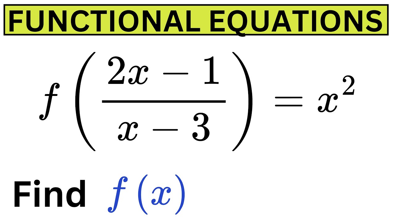 How to Solve a Functional Equation - YouTube