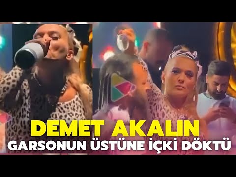Demet Akalın Şampanyayı Garsonun Başından Aşağıya Döktü !