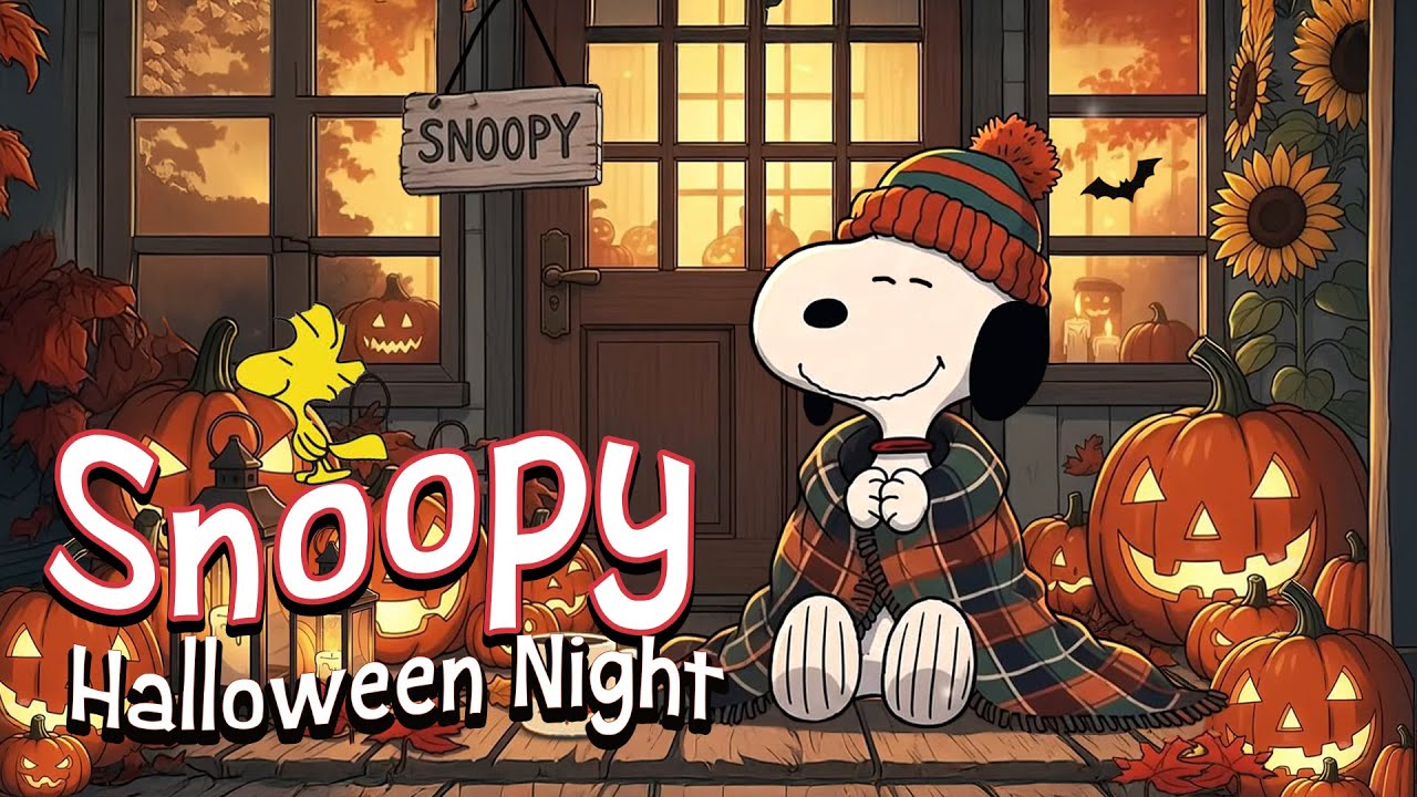 🎃Snoopy Halloween Night 🍂 Cozy Lofi Autumn 🍁 Lofi Chill for Focus ...