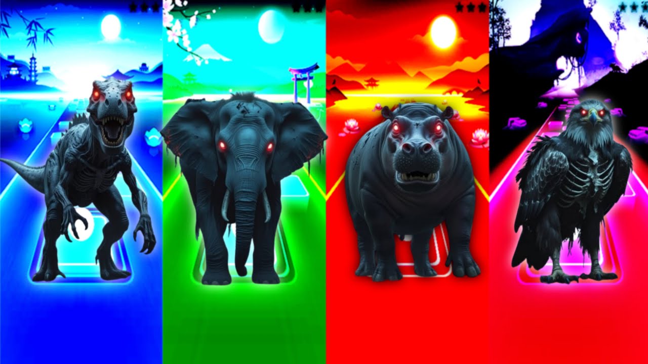 Zombie Dinasaur🦖🆚Zombie Elephant🐘🆚Zombie Hippo🦛🆚Zombie Eagle🦅| Tiles ...