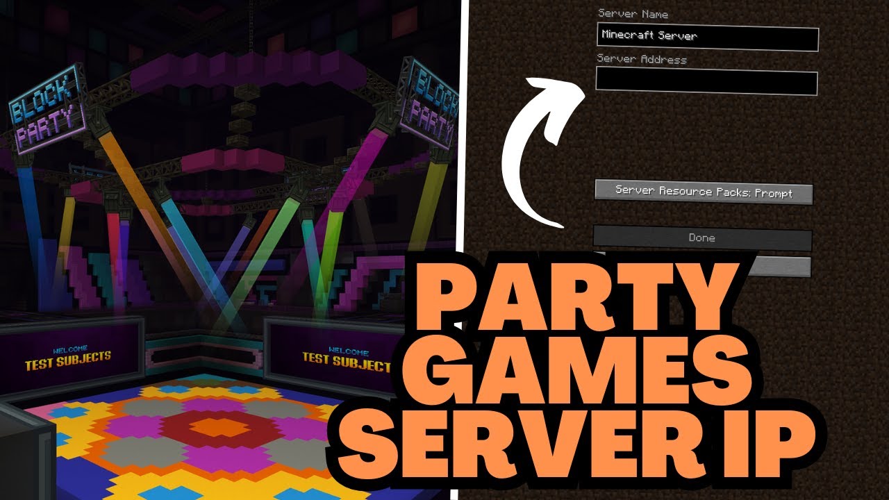 Minecraft Party Games Server IP Address - YouTube