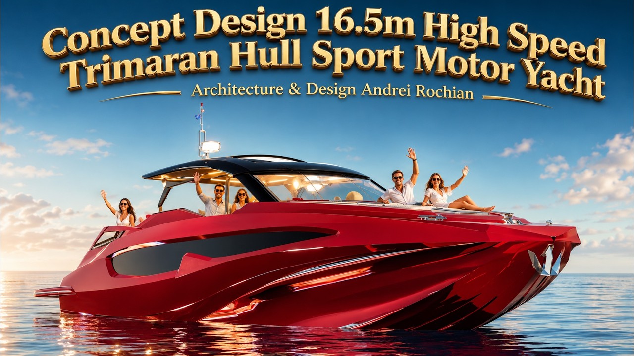 Concept Design 16.5m High Speed Trimaran Hull Sport Motor Yacht ...