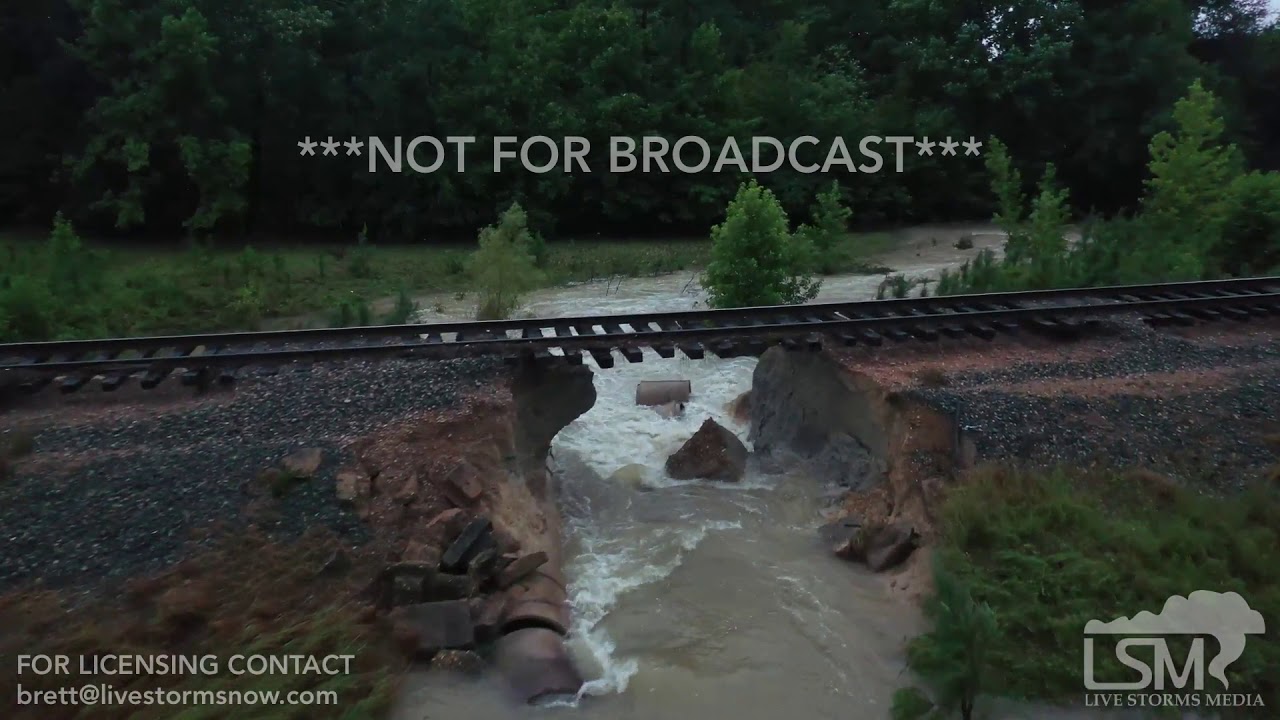 7-16-2019 Dierks, Ar Extreme Flash flooding, train flooded, railroad ...