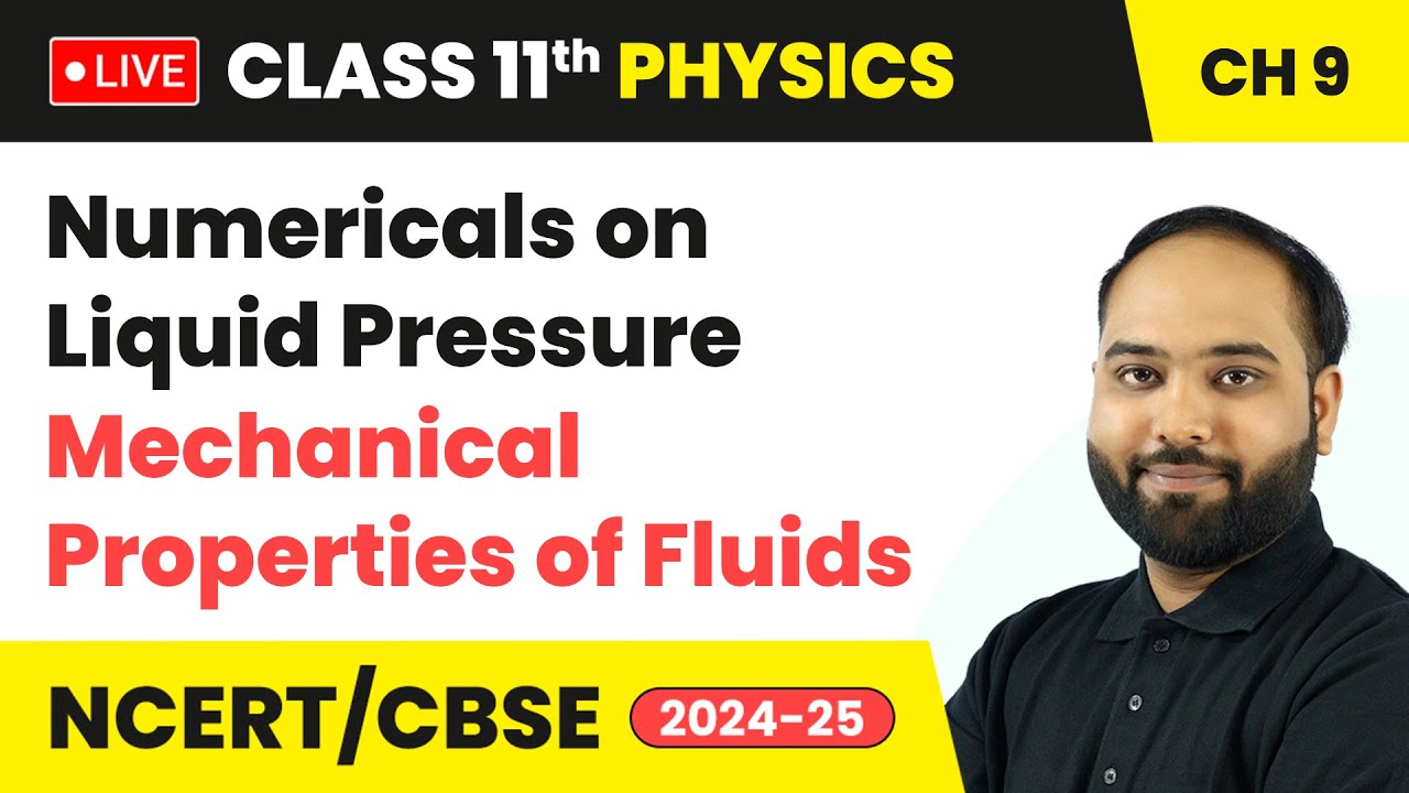 Numericals on Liquid Pressure - Mechanical Properties of Fluids | Class 11 Physics Chapter 9 # ...