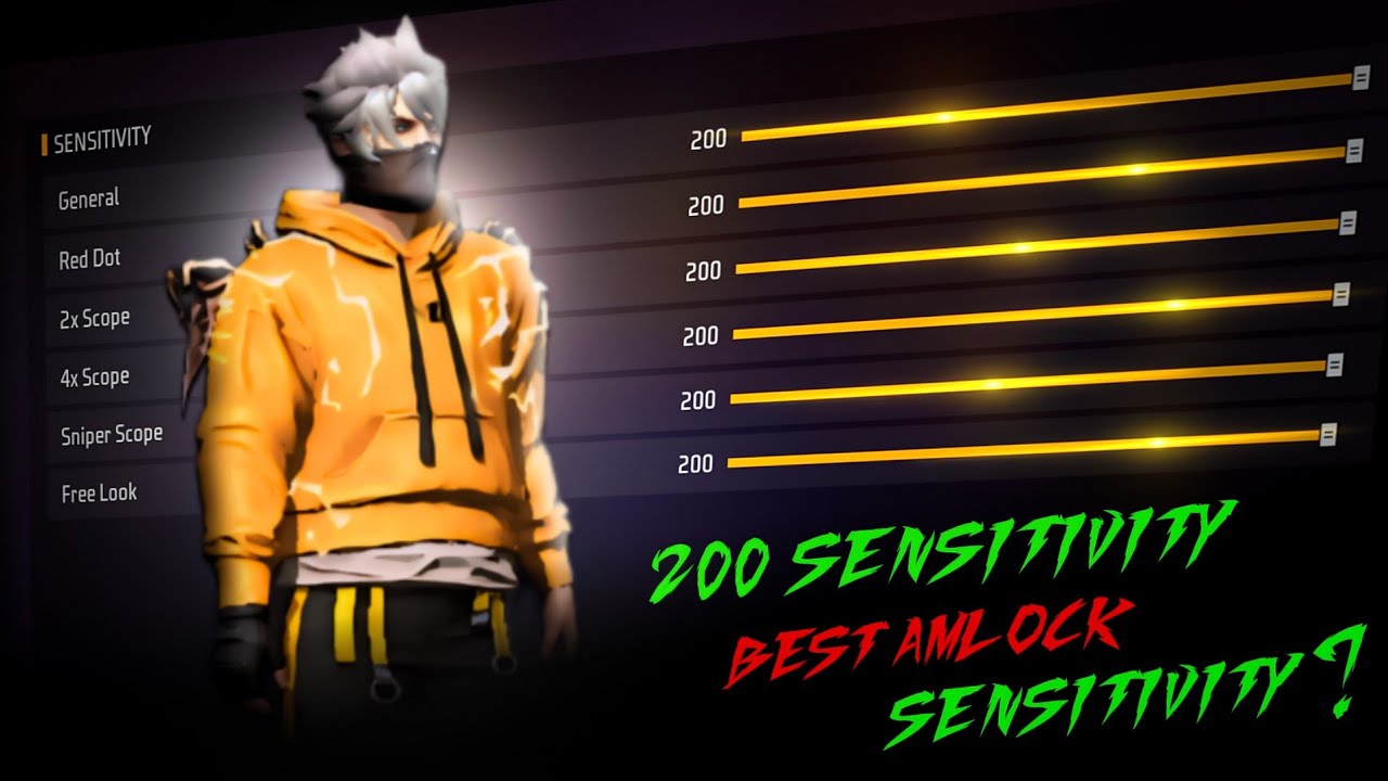 New 200 Sensitivity Best AMLOCK SENSITIVITY🔒BEST MOBILE SETTING in game ...
