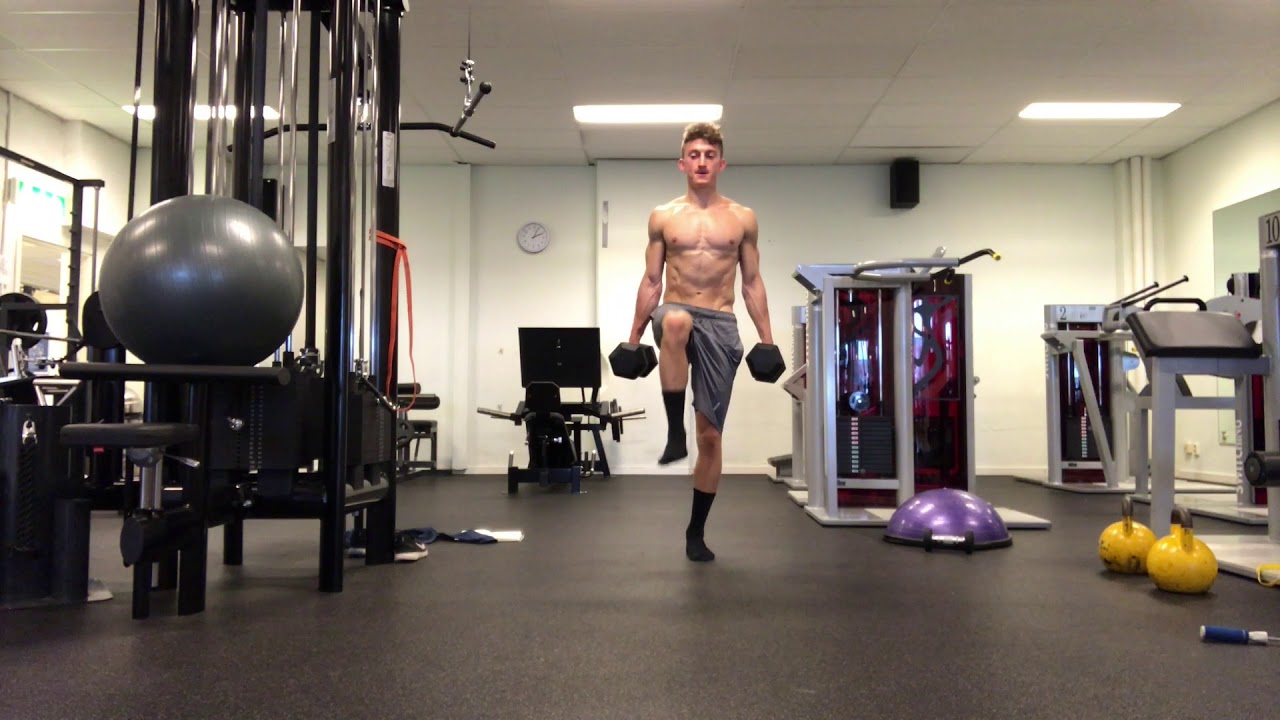 Farmer’s Walk with Knee Raise - YouTube
