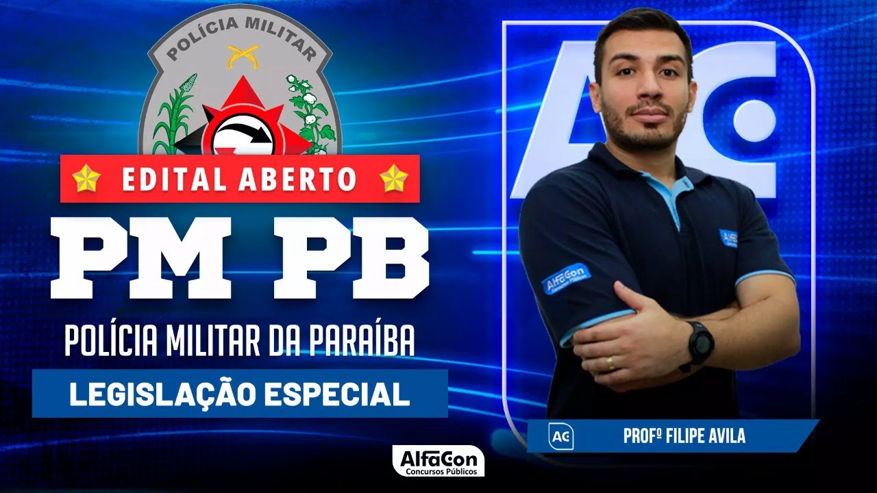 Concurso PM PB 2023 - Edital Aberto - Legislação Especial | Alfacon ...