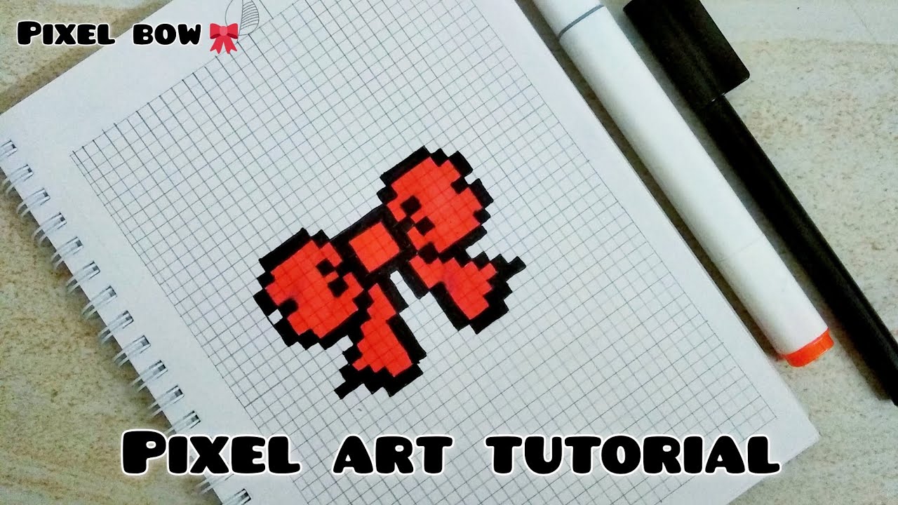 Pixel Art Tutorial : Drawing BOW Cute Pixelart 🎀 - YouTube
