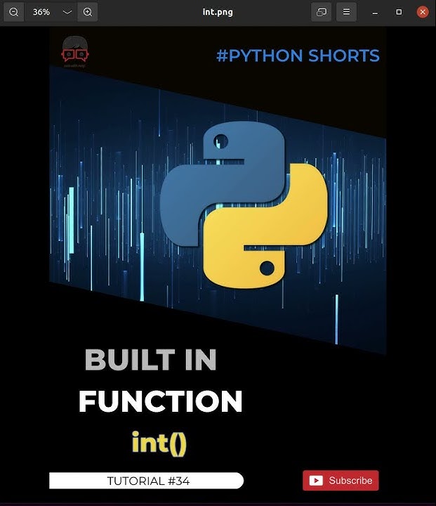 Python inbuilt(predefined) functions #34 - int() - YouTube
