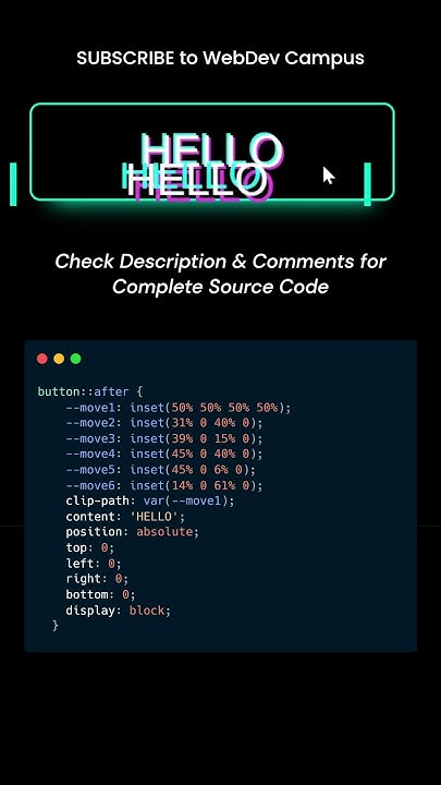 Glitch Effect On Hover Using Html And Css Css Animation Project Html Css Project Youtube