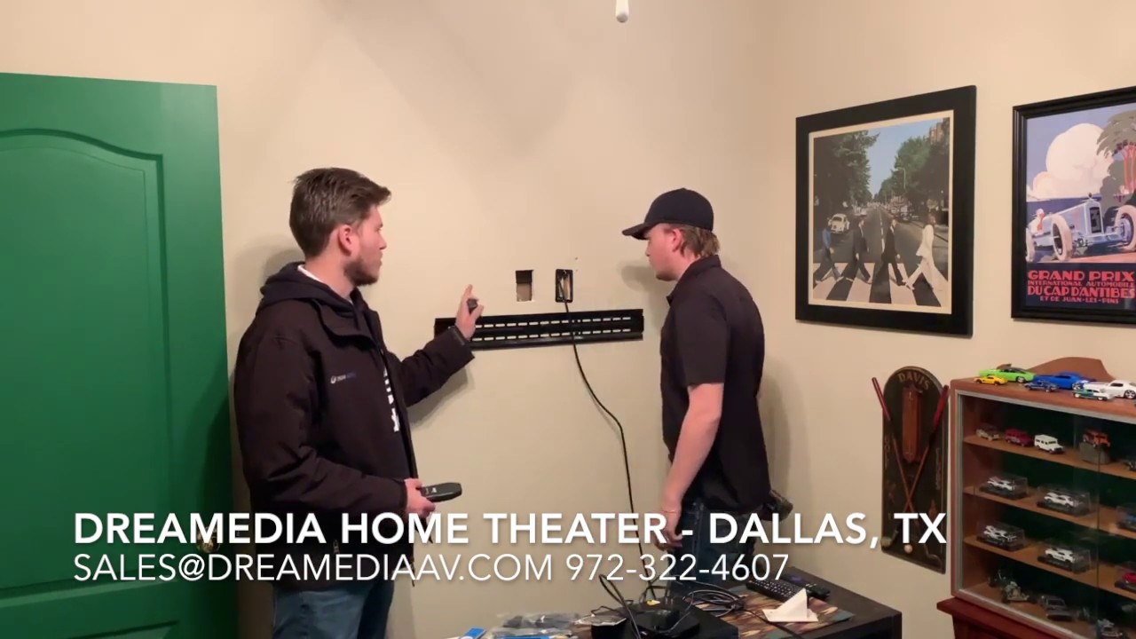 TV Mount, Power Outlet Installation, And Wire Concealment - YouTube