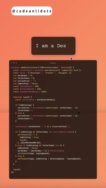 Create A Cool Typewriter Effect With Html Css Javascript Codingtutorial Frontenddevelopment