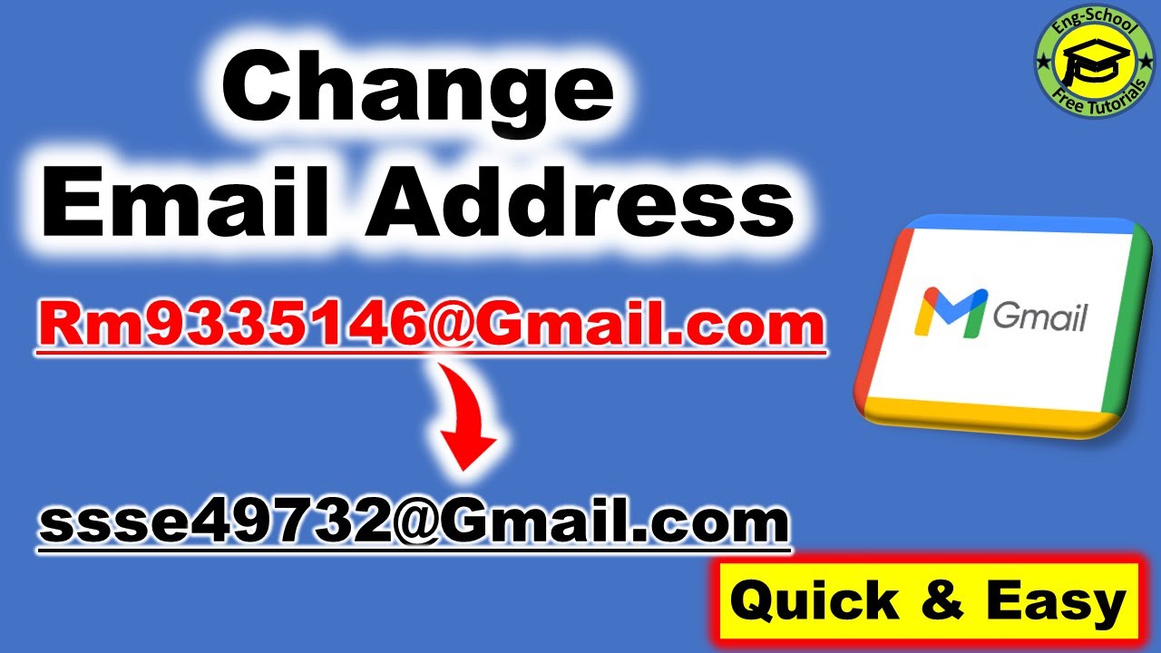 How To Change Gmail Address | Change Email Address |Email Address ...