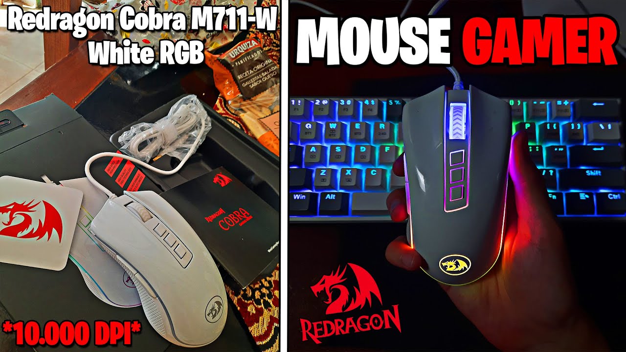 UNBOXING: Redragon Cobra White M711-W ¡MOUSE GAMER! 2022 - YouTube