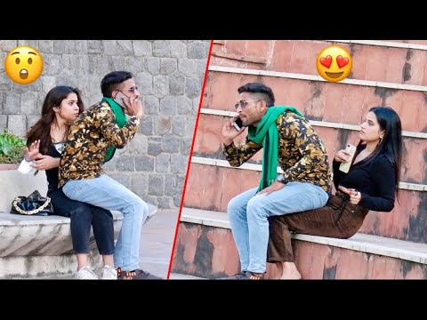 Sitting On Cute Girls Lap Prank ! Gone Wrong ! King Lover