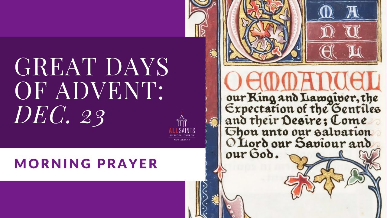 Morning Prayer, Thursday, December 23, 2021 - YouTube