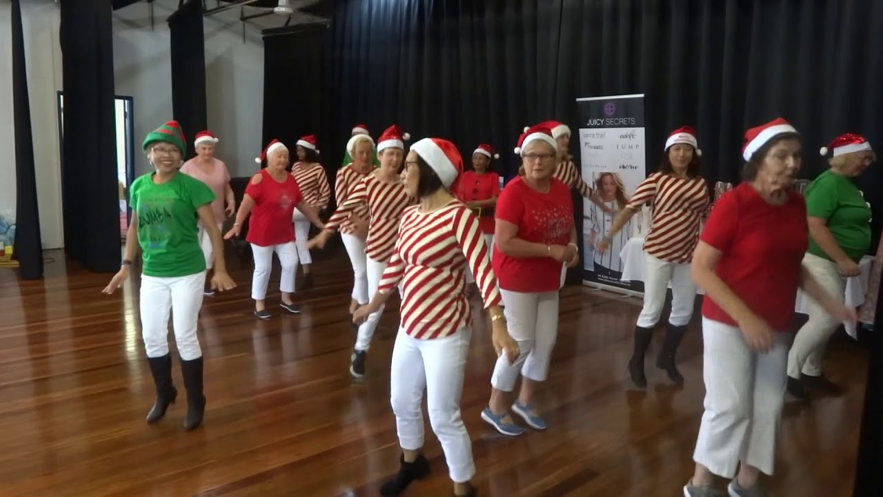 Angels of Bayside Social Folk Dance doing "Rockin Around Christmas Tree ...