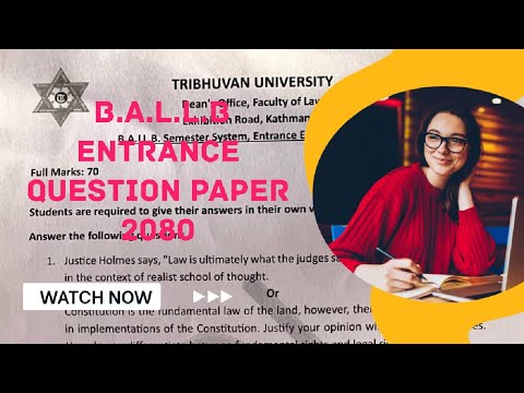 B.A.L.L.B ENTRANCE QUESTION PAPER 2080 (TU) - YouTube